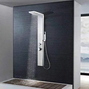 Sprchový panel set z nerezové oceli s čtvercovým designem 142371