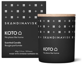 SKANDINAVISK Vonná svíčka KOTO (domov) 65 g, černá barva, sklo, dřevo, vosk