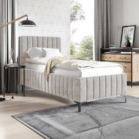 Eka Čalouněná postel INTIMA+ 90x200 cm Barva látky Trinity: Černá (Trinity 2316), Úložný prostor: Bez úložného prostoru, Barva nožek postele: Černá