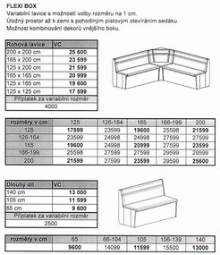 Jídelní lavice FLEXI BOX rovná, český výrobek