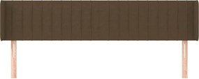 Čelo postele typu ušák tmavě hnědé 163x16x78/88 cm textil 3119015