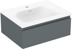 Mexen Orio, koupelnová skříňka 60 cm s umyvadlem Vela, 1 zásuvka, grafitová matná/bílá matná, 91A10-06023-1-BF66-W23M01