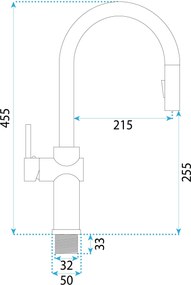 Dřezová baterie REA FRESH HIGH s výsuvnou sprškou, titan