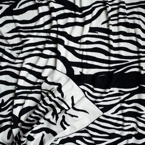 SCANquilt pletený pléd DESIGN zebra černosmetanová střední 130 x 200 cm