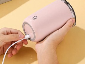Verk Group Samomíchací hrnek 350 ml, ocelový termos na studené i horké nápoje, s usb kabelem