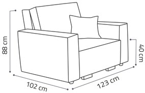FN Rozkládací křeslo Vivian Star I světle šedá