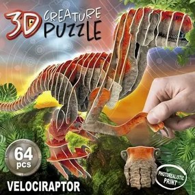 EDUCA 3D puzzle Velociraptor / 64 dílků / od 6 let
