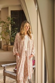 Pip Studio Naomi kimono Kairi Bloom, červené (Kimono z měkké strečové viskózy)