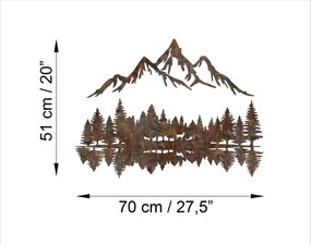 Nástěnná kovová dekorace Landscape 2 vícebarevná