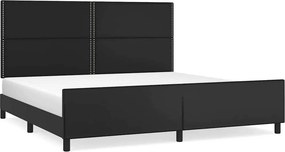 Rám postele s čelem černý 200x200 cm umělá kůže 3125530