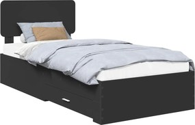 Rám postele se zásuvkou Černá 75 x 190 cm Kompozitní dřevo 3412437