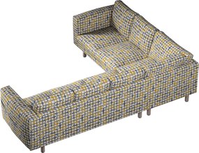 Potah na pohovku IKEA Norsborg rohová 5-místná barva modrá látka pletený vzor, vzorované