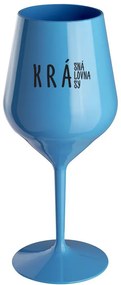 KRÁSNÁ KRÁLOVNA KRÁSY - modrá nerozbitná sklenice na víno 470 ml
