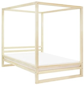 Benlemi Dvoulůžková postel BALDEE Zvolte barvu: Transparentní vosková lazura matná, Rozměr: 200 x 200 cm