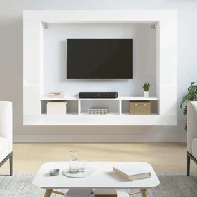 vidaXL TV skříňka 152 x 22 x 113 cm kompozitní dřevo [833724] Barva: bílá s vysokým leskem