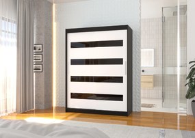 ADRK Furniture Skříň posuvná se zrcadlem MARTINEZ 150 ADRK-SW-MAR-BW-BL-150