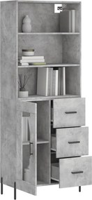 Skříň highboard betonově šedá 69,5x34x180 cm kompozitní dřevo 3189521