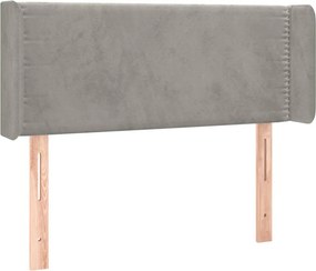Čelo postele typu ušák světle šedé 103x16x78/88 cm samet 3118670