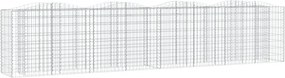 Klenutý gabion vyvýšený záhon 400x50x100 cm pozinkované železo 153547