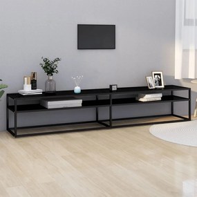 vidaXL TV stolek černý 220 x 40 x 40,5 cm tvrzené sklo