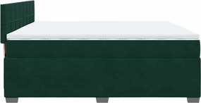 Box spring postel s matrací tmavě zelená 200x200 cm samet 3288705