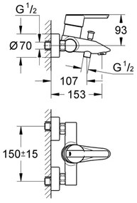 GROHE 32269000 - Vanová baterie FEEL DN 15 lesklý chrom