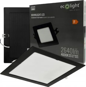 LED zapuštěné stropní svítidlo 24W 2640lm 4000K černé
