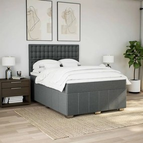 Box spring postel s matrací tmavě šedá 140x200 cm textil 3291706