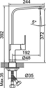 Sapho Sapho, FRACTO stojánková dřezová baterie, chrom, FA125