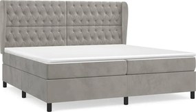 Box spring postel s matrací světle šedá 200x200 cm samet 3129411