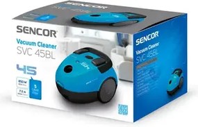 SENCOR SVC 45BL-EUE3 modrá / Sáčkový vysavač / 850 W / 1.5L / 79 dB /