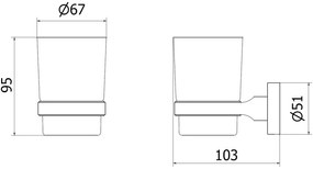 Mexen Remo, sklenice na zubní kartáček, grafitová, 7050738-66