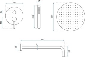 Rea Lungo, podomítková sprchová sada + BOX, bílá, REA-P8540