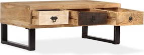 Konferenční stolek 3 zásuvky masivní mangovník 90 x 50 x 35 cm 244942