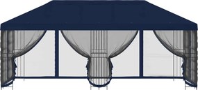 Altán s bočními stěnami 6 x 3 m Modrá Polyester a ocel 190 gsm 3376000