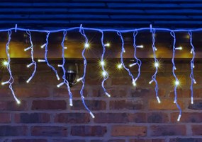 Venkovní LED vánoční závěs, tlustý kabel - studená bílá, se záblesky, od 3m až 10m Délka světelné části + délka přívodního kabelu a počet LED: Studen…