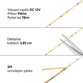 T-LED LED pásek 12MINI7875 Studená bílá