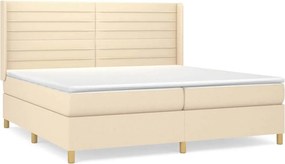 Box spring postel s matrací krémová 200x200 cm textil 3132102