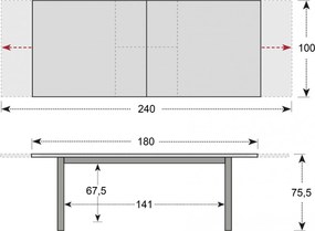 Doppler LIVORNO - zahradní rozkládací stůl 180/240 x 100 x 75,5 cm