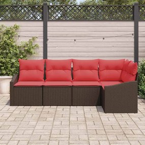 Set pohovek 5 ks Hnědá polyratan 3346724