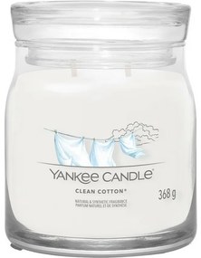 Yankee Candle vonná svíčka Signature ve skle střední Clean Cotton, 368 g