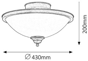 Rabalux ELISETT stropní svítidlo max. 2x40W | E14 | IP20 - bronz