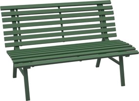 Outsunny 2-místná zahradní lavička z hliníku, povětrnostně odolná lavička, UV-odolný zahradní nábytek s latkovým designem, parková lavička s nosností