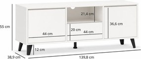 TV stolek 2d1s Borg biały (P)
