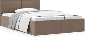 Zvedací rám postele s úložným prostorem taupe textil 140x200 cm 285597