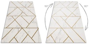 Dywany Łuszczów, Kusový koberec Emerald geometric 1012 cream and gold, 140x190, bílá, kancelář