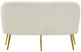 Designová pohovka Caerwyn 137 cm bílá / zlatá