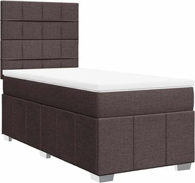 Box spring postel s matrací tmavě hnědá 90x200 cm textil 3291554