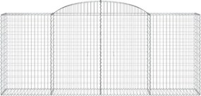 Klenuté gabionové koše 3 ks 300x50x120/140cm pozinkované železo 3146720