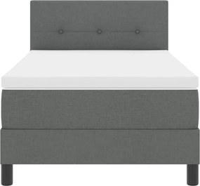 Postel s boxspringem s čelo Tmavě šedá 80 x 200 cm textil 3338644